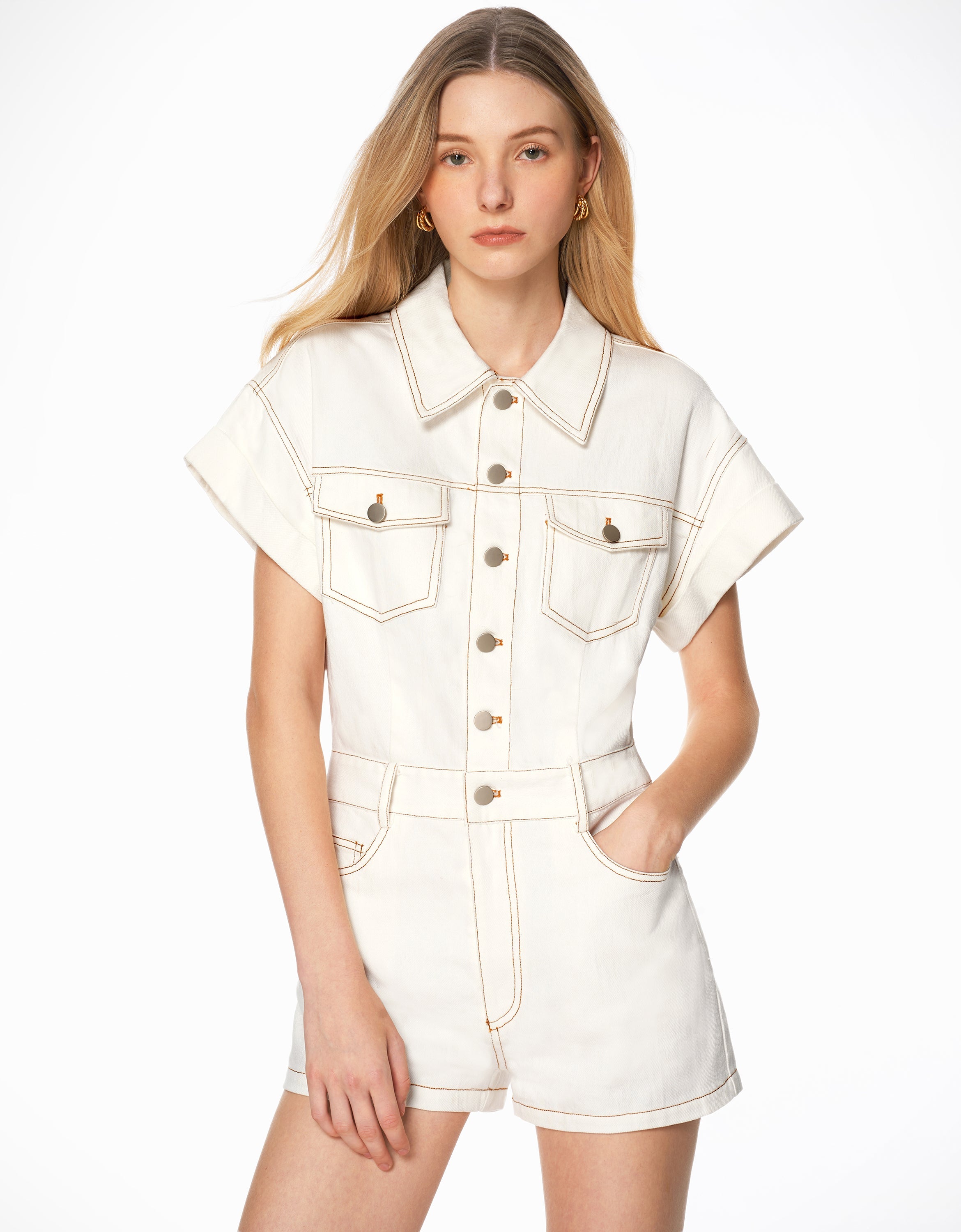 Button-up Utility Romper – SaturdayClub Singapore